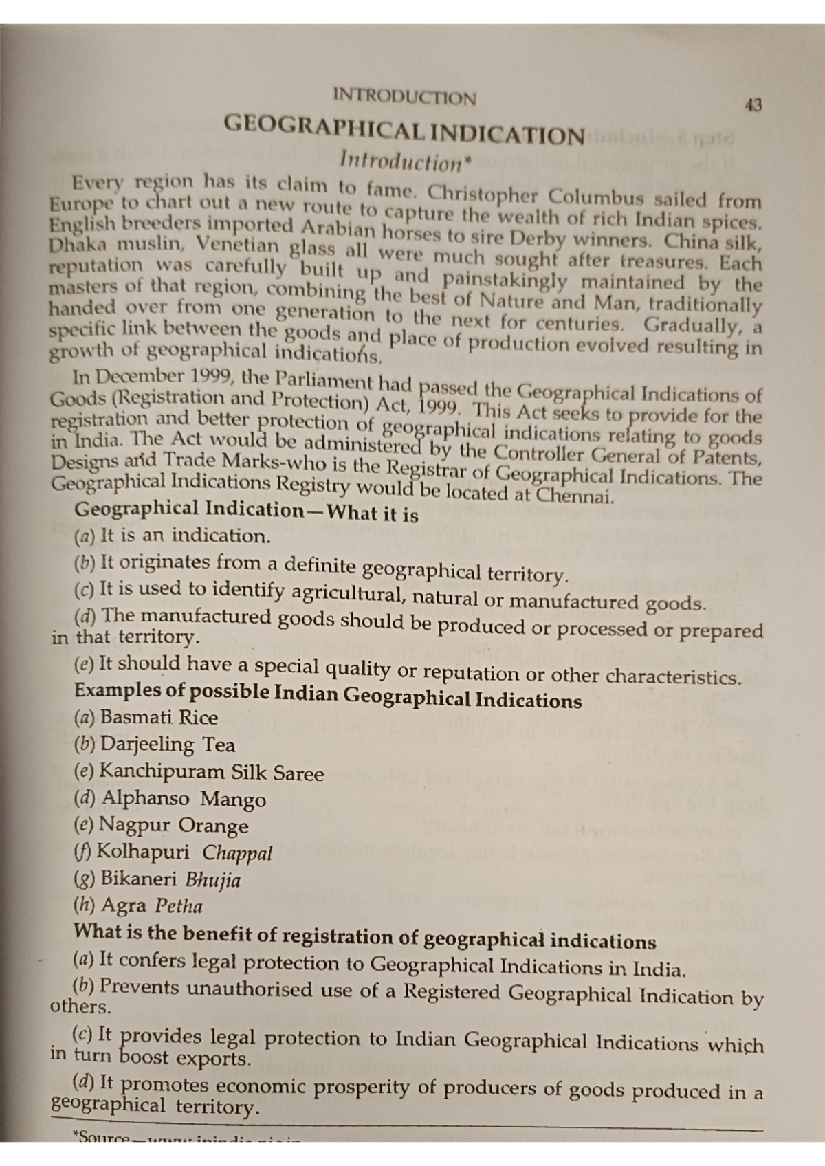 Geographical indication introduction - INTRODUCTION 43 GEOGRAPHICAL ...