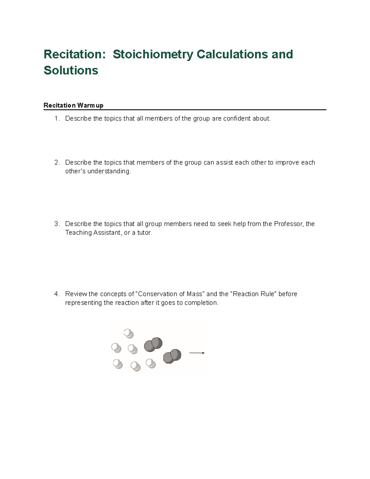 Recitation+Week+7+-+Solutions+and+Solution+Stoichiometry - Recitation: Stoichiometry ...