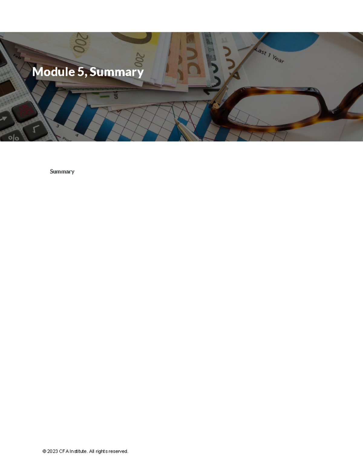 C3 Module 5, Summary - Downloadable PDF - Summary Module 5, Summary Many investors allocate a ...