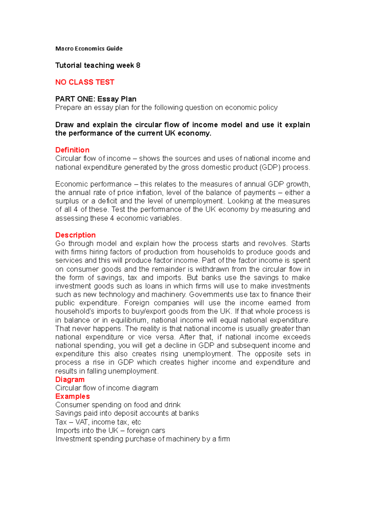 Macroeconomics Tutorials - Macro Economics Guide Tutorial teaching week ...