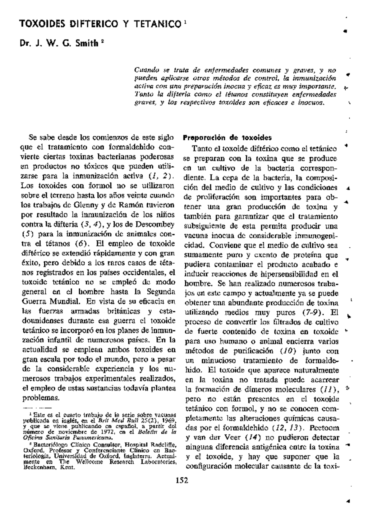 Toxinas - TOXOIDES DIFTERICO Y TETANICO ’ Dr. J. W. G. Smith ’ Cuando ...