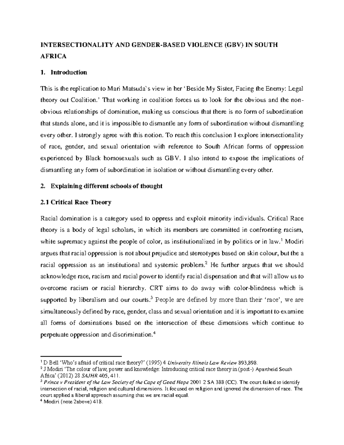 Intersectionality AND GBV by Jack M - INTERSECTIONALITY AND GENDER ...