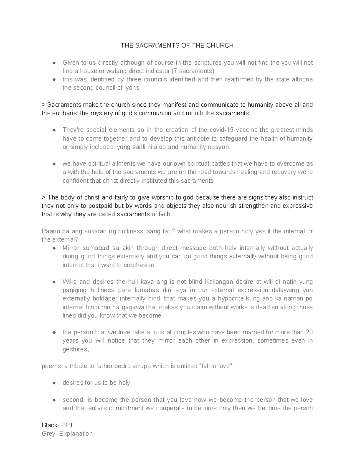 Fundamentals of Faith: Lecture notes on the Sacraments of the Church ...