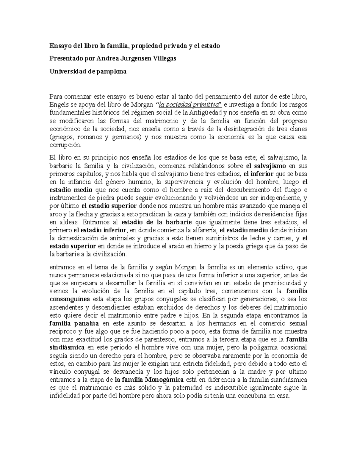 Ensayo del libro el origen de la familia el estado y la propiedad ...