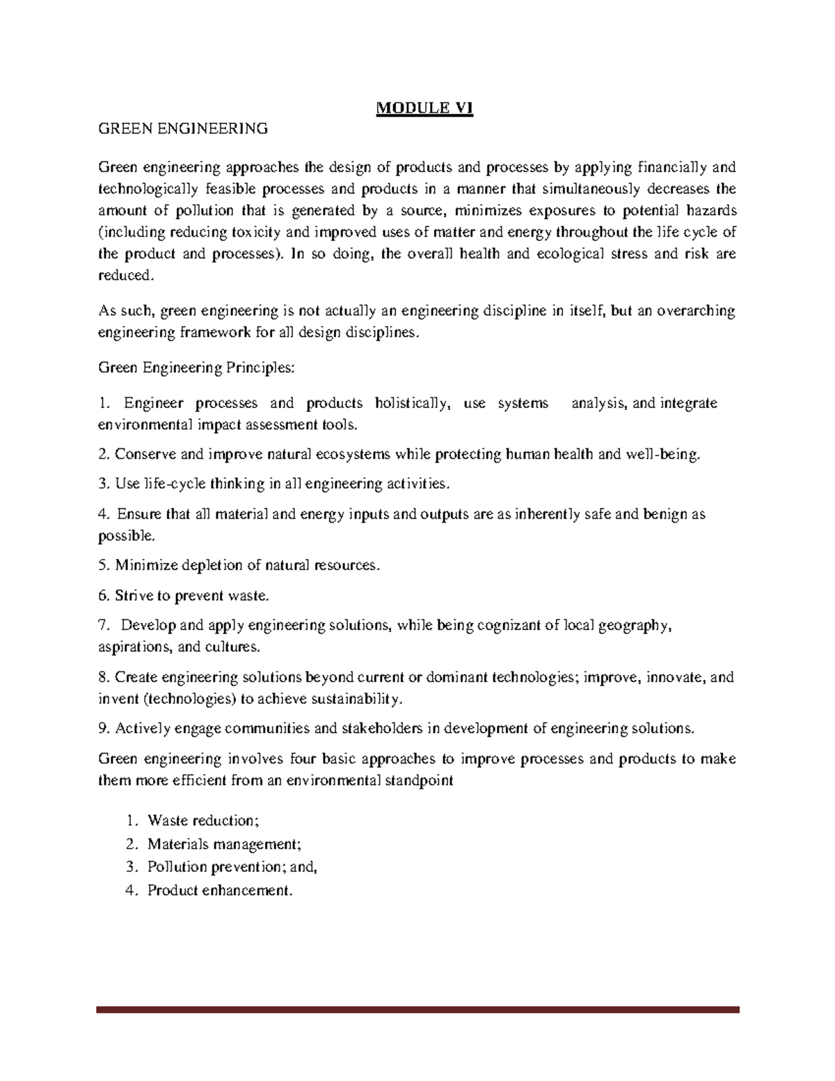 Introduction to sustainable engineering module 6 - KTU - Studocu