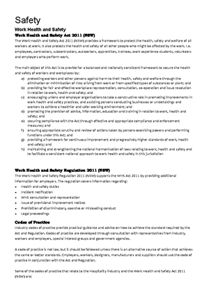 Hsc hospitality all topics study notes - SITXFSA001: Use Hygienic ...