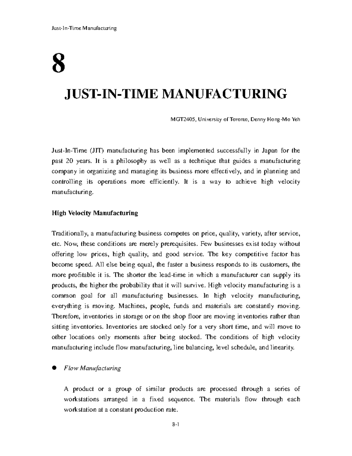 Just-In-Time Concept Notes by Dr Kamunyaru - 8 JUST-IN-TIME ...