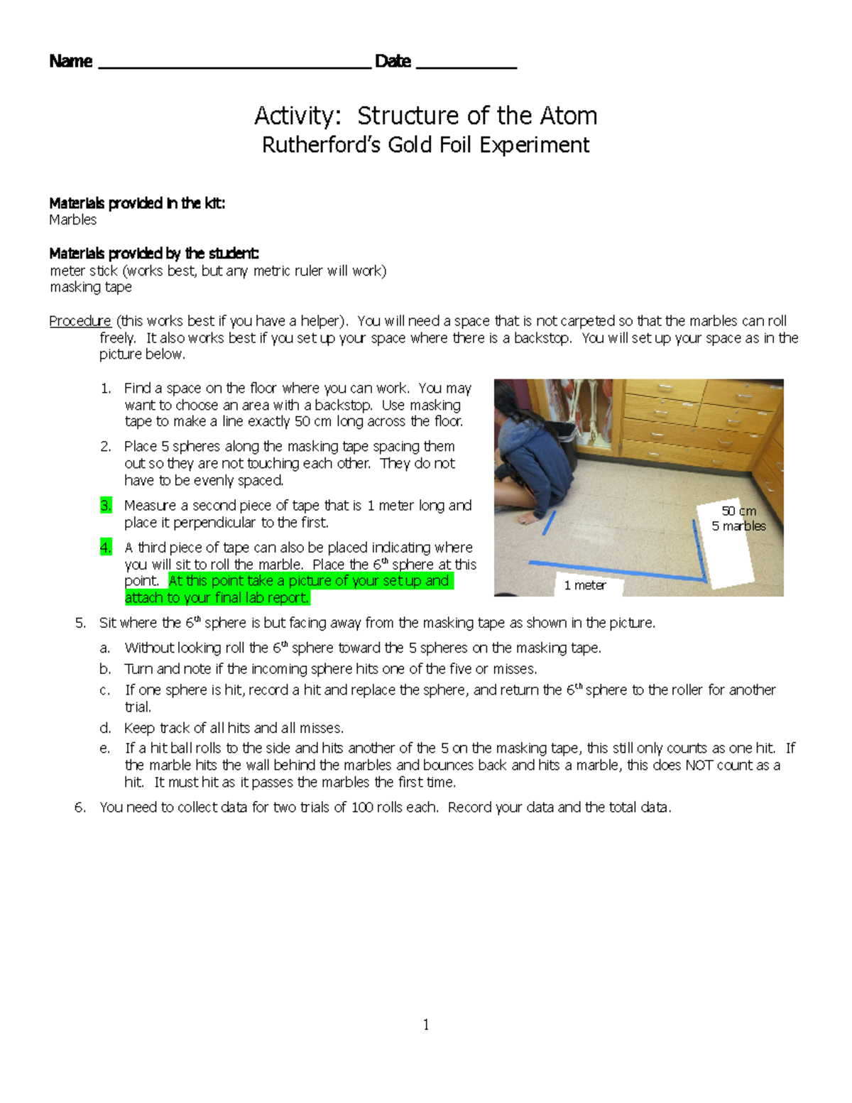 Activity - Rutherford Model - Activity: Structure of the Atom ...