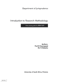IRM1501 - Unisa - Introduction to Research Methodology - Studocu