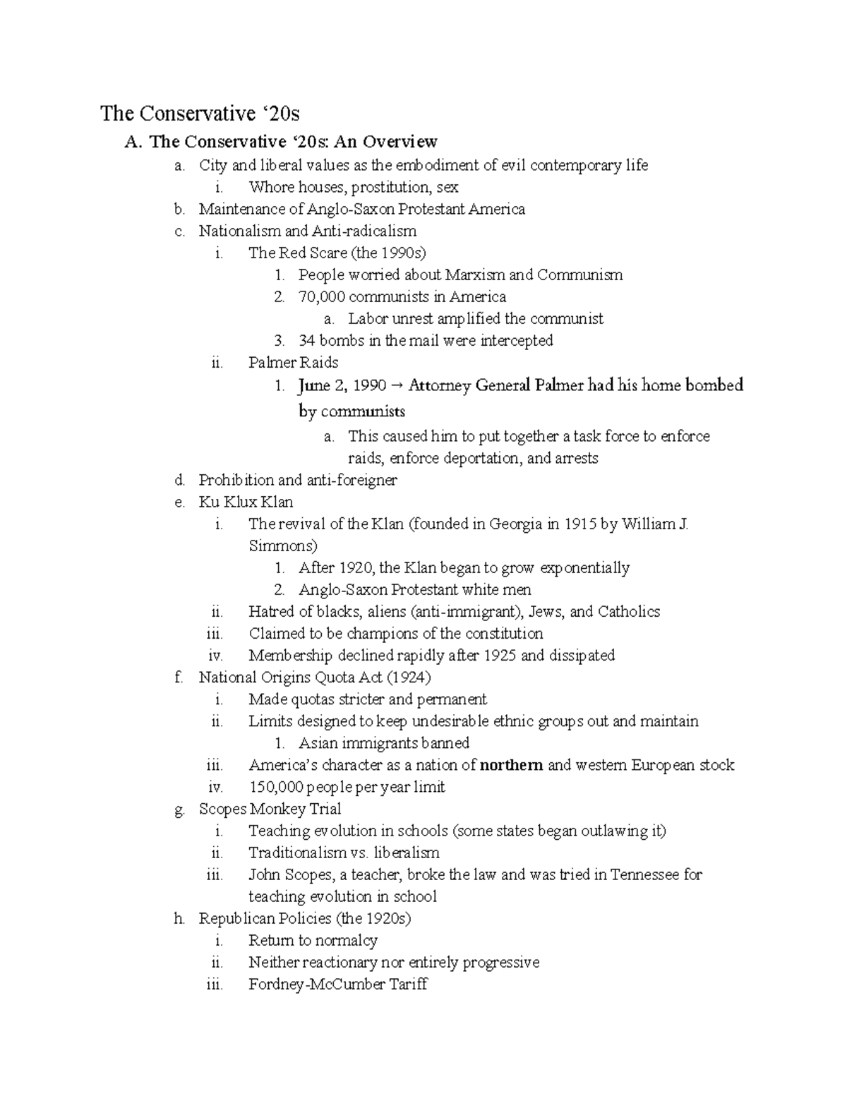 The Conservative ‘20s - These are my notes for some of the content in ...