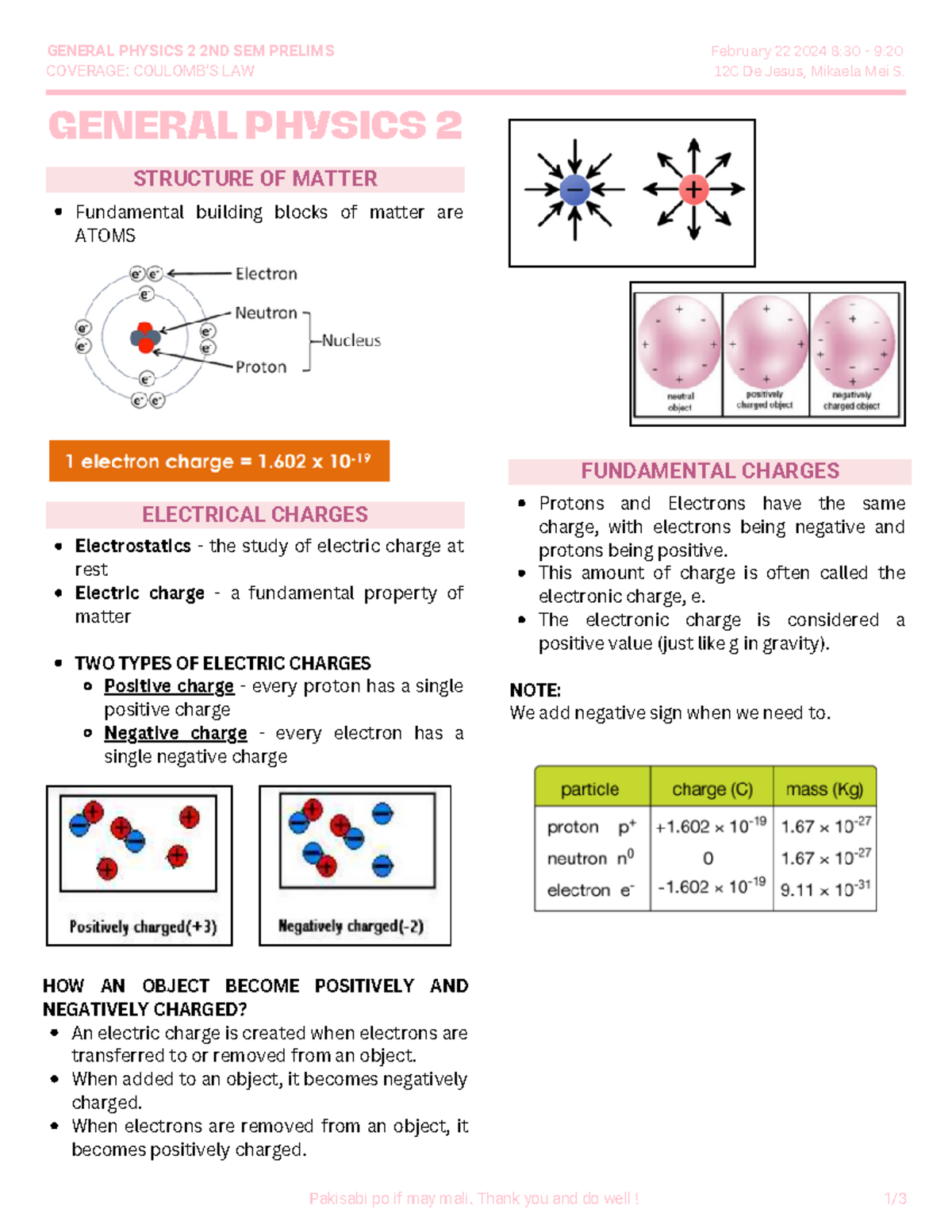 GEN Physics 2ND SEM Prelims - GENERAL PHYSICS 2 2ND SEM PRELIMS ...