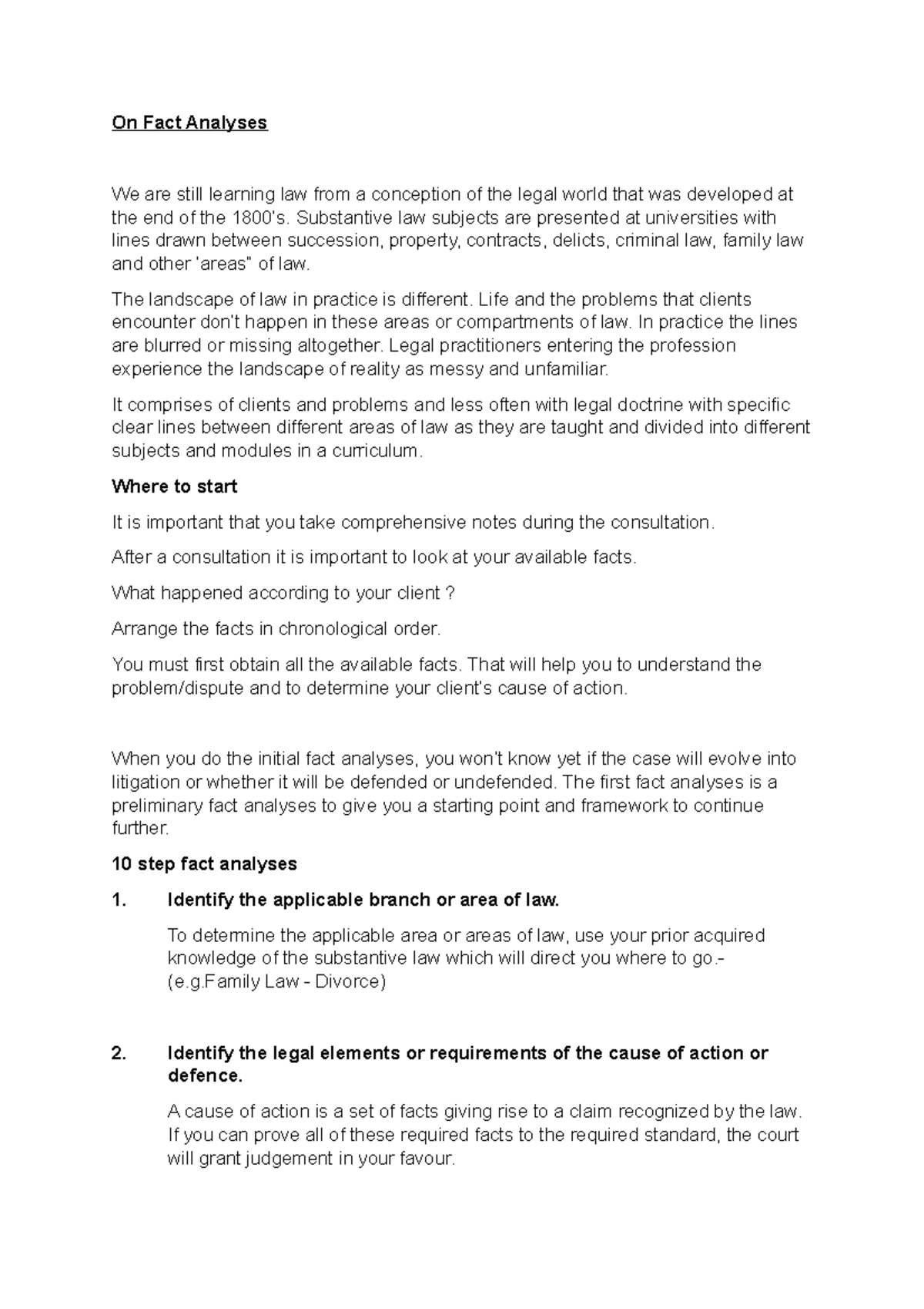 On Fact Analyses 2023(1) - On Fact Analyses We are still learning law ...