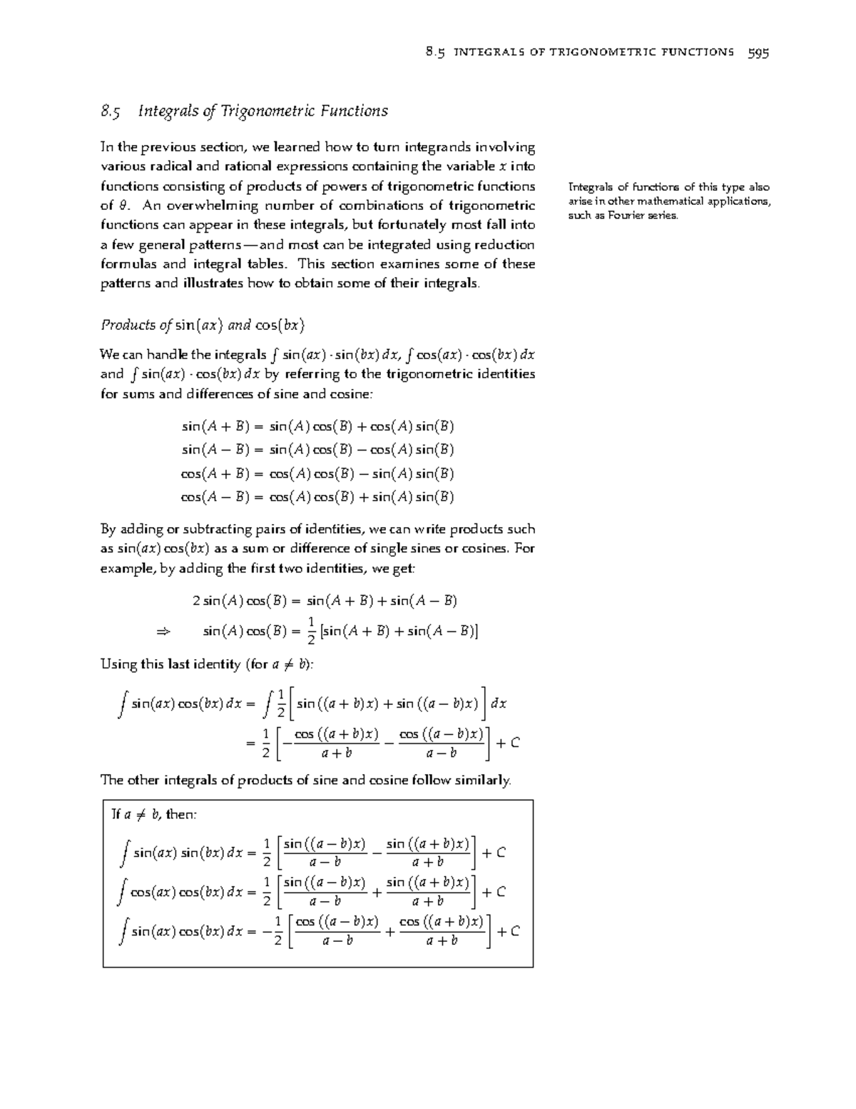 Hoffman calculus 8 5 - study material - 5 integrals of trigonometric ...