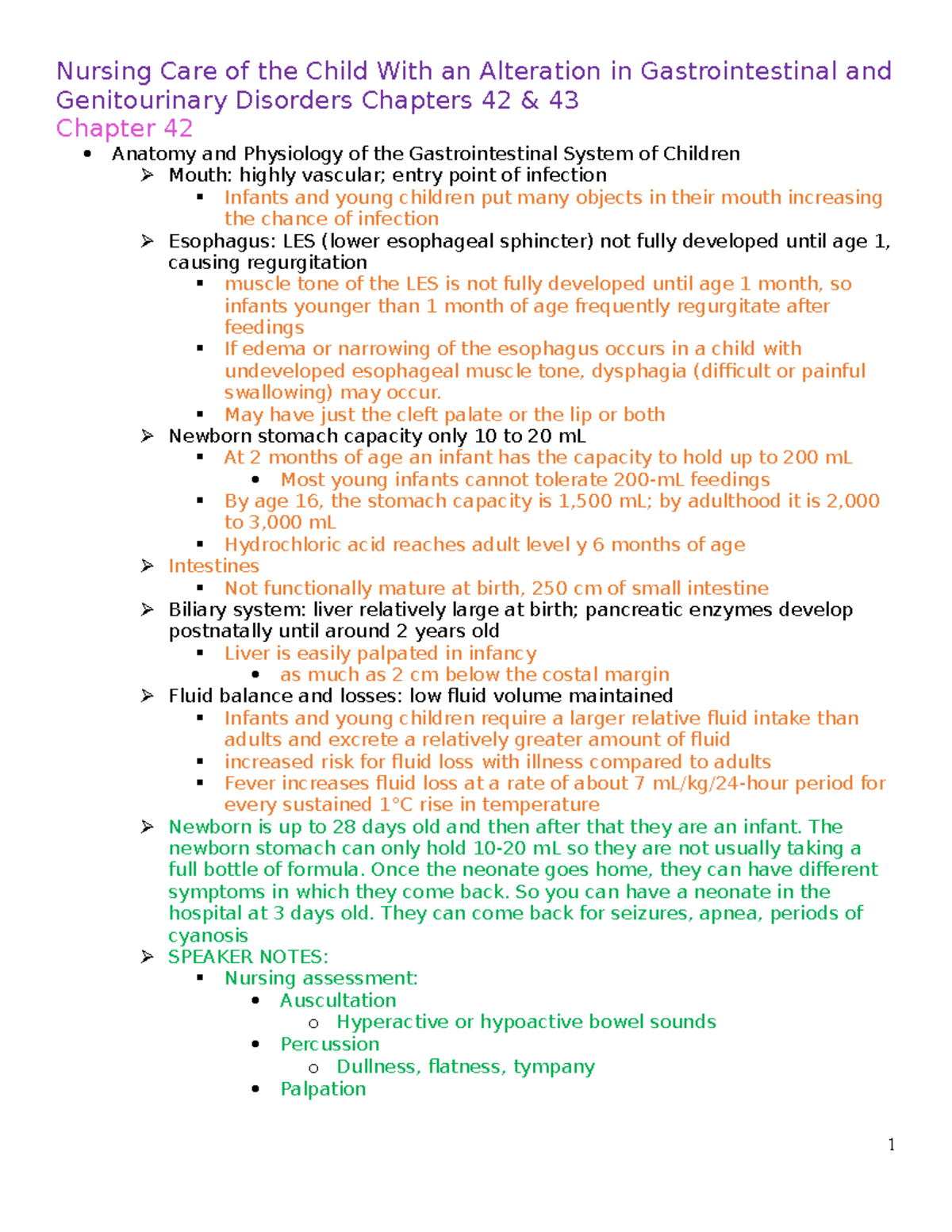 Final Peds Portion (NEW) - Nursing Care of the Child With an Alteration ...