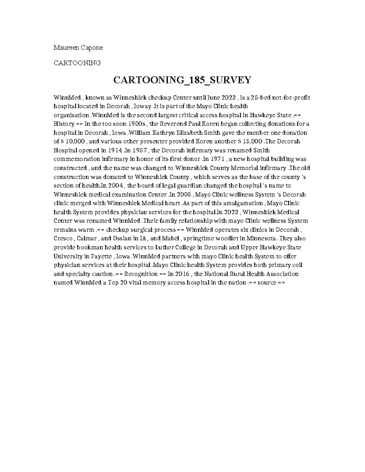 Cartooning 185 Survey - asd - Maureen Capone CARTOONING CARTOONING_185 ...