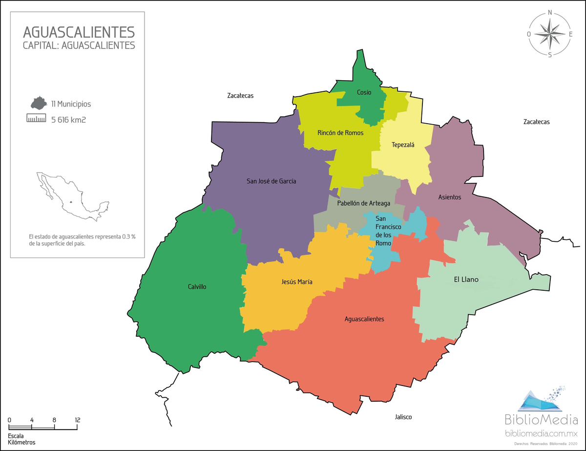 Mapa - mapa - N AGUASCALIENTES 0 E CAPITAL: AGUASCALIENTES S Cosío ...