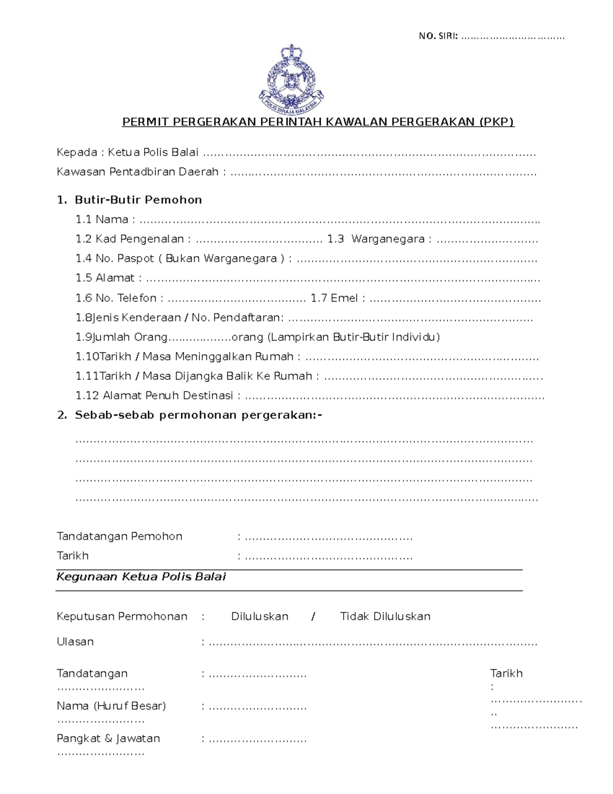Borang permit pergerakan pkp - Corporate Reporting , Strategic Business ...