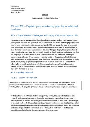 Unit 19 A1 Structure Guide - Unit 19 Assignment 1 – Making the dream a ...