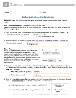 SPH3U1 Unit Conversions Gizmo - Studocu