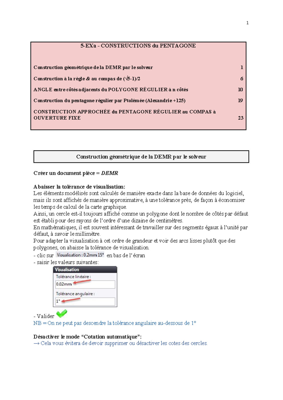 5-EXa - Construction du Pentagone - Créer un document pièce = DEMR ...