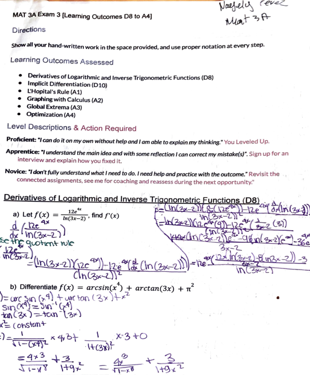 Adobe Scan abr. 21, 2023 - MAT 3A Exam 3 [Leaming Outcomes 08 to A4] Di ...
