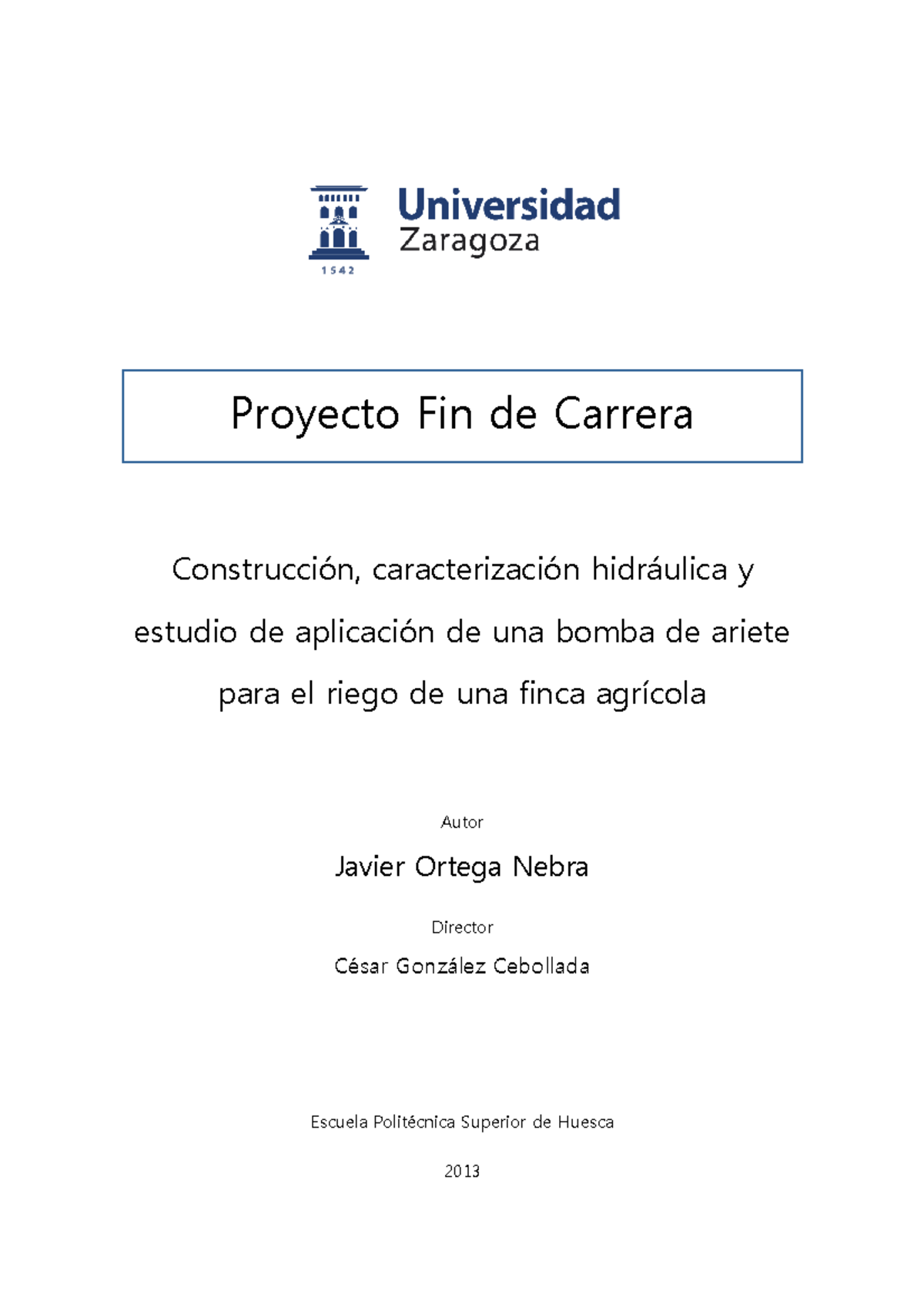 289973505 - ……., - Proyecto Fin de Carrera Construcción, caracterización hidráulica y estudio de ...