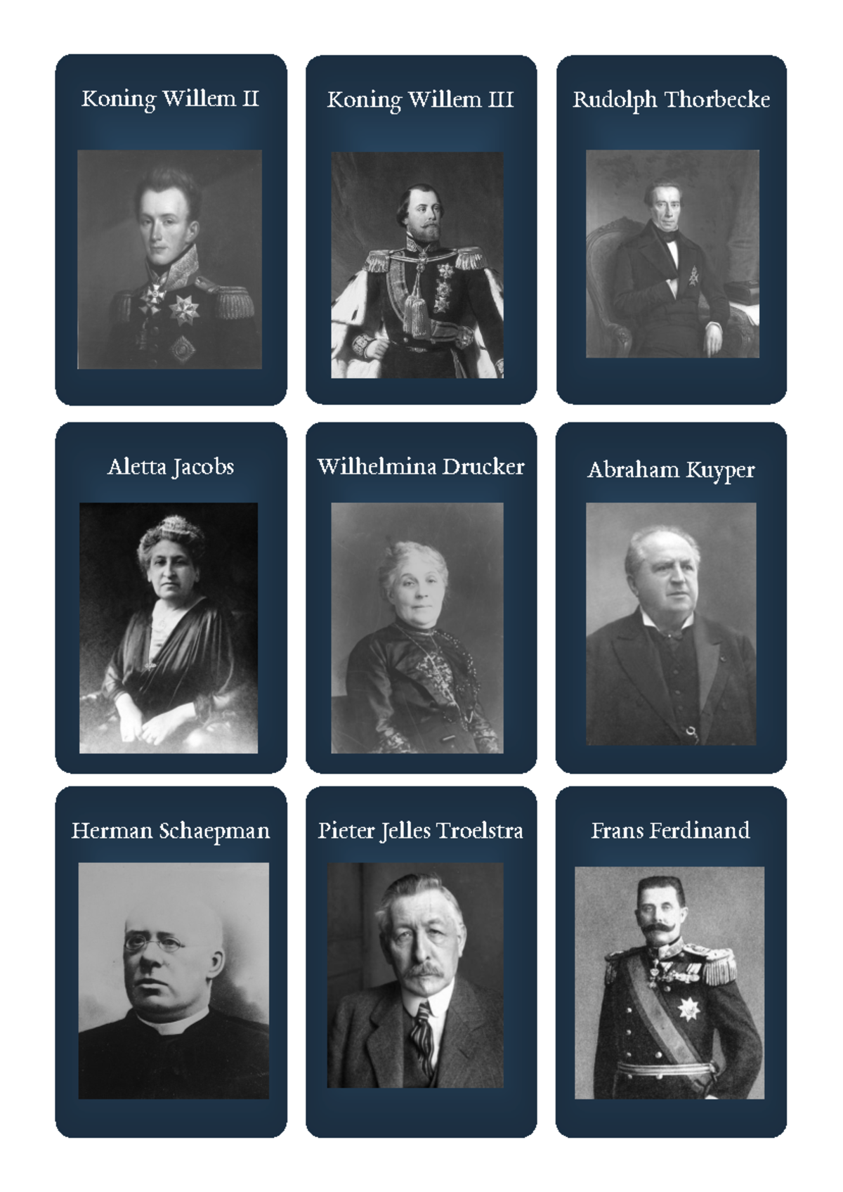 Kaarten begrippen en personen VMBO-examen - Koning Willem III Aletta ...
