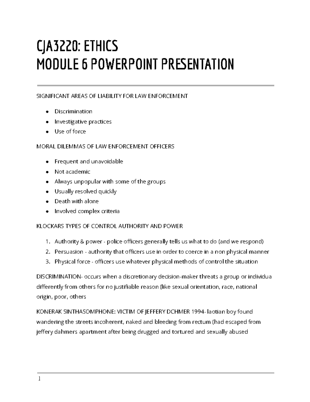 Ethics module 6 ppt - Powerpoint lecture notes from the textbook ...