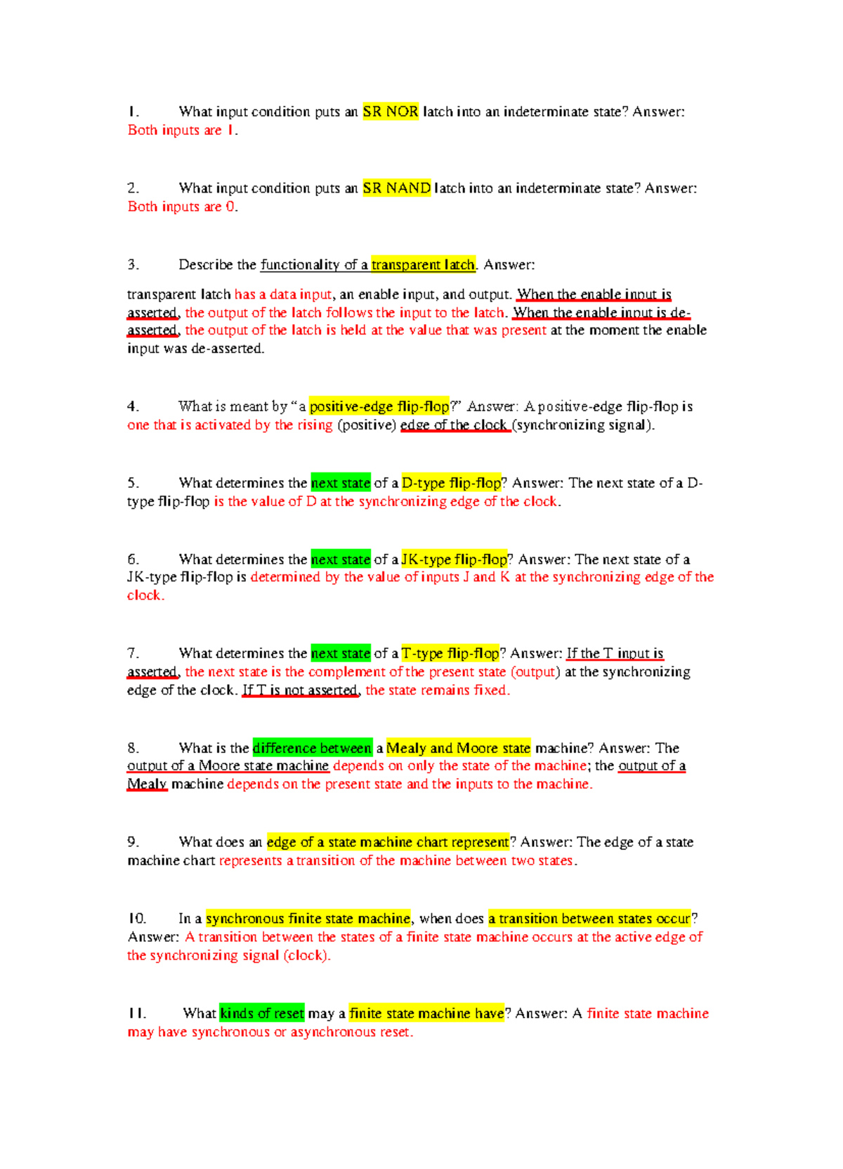 مقالي - ... - What input condition puts an SR NOR latch into an ...