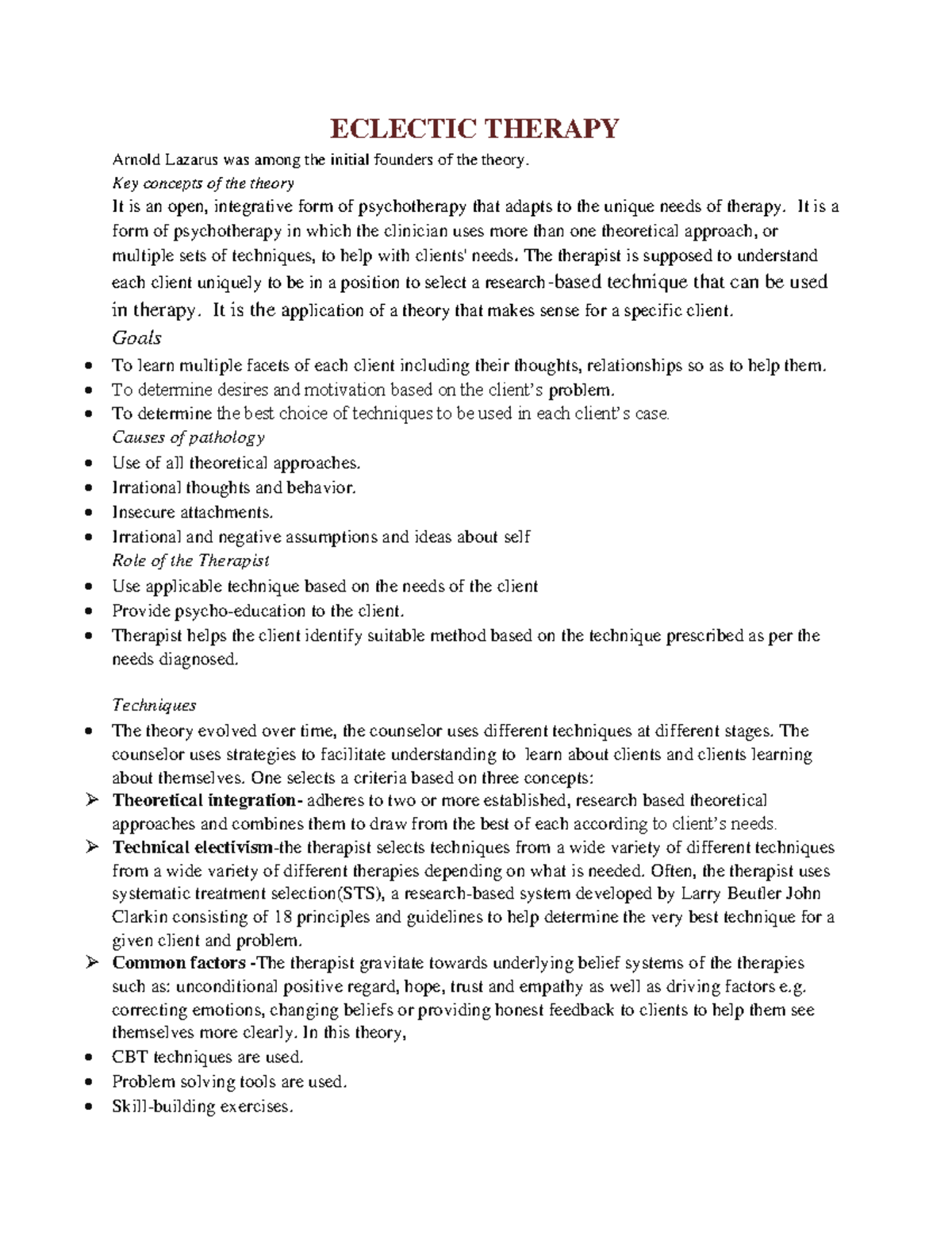 Eclectic therapy and it's effects in daily life - ECLECTIC THERAPY ...