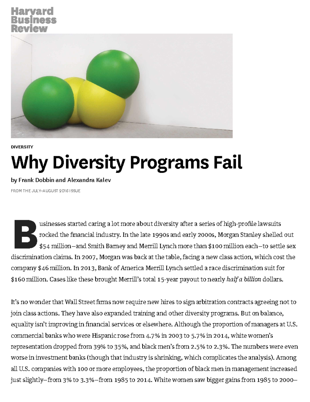 Why Diversity Programs Fail - DIVERSITY Why Diversity Programs Fail by ...