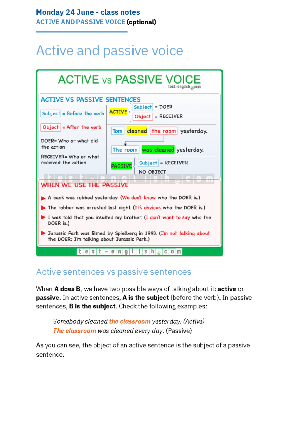 Monday 24 June - class notes.pdf - Monday 24 June - class notes ACTIVE ...