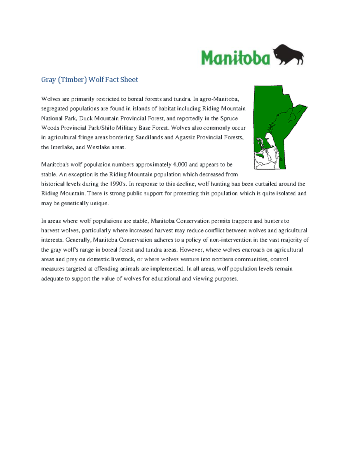 Greywolf factsheet - Grey wolf - Gray (Timber) Wolf Fact Sheet Wolves ...