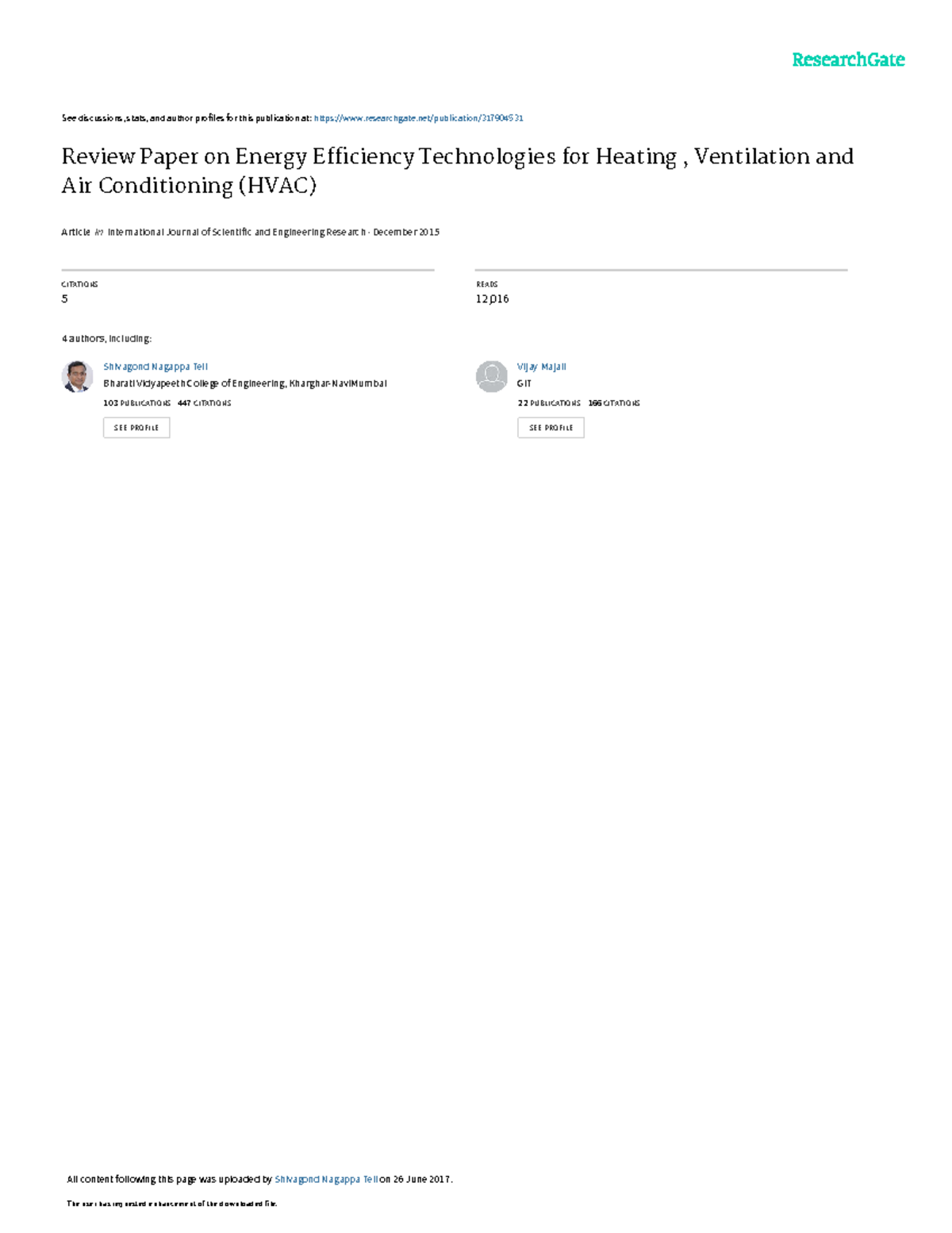 Review Paper ON Energy Efficiency Technologies FOR Heating Ventilation ...