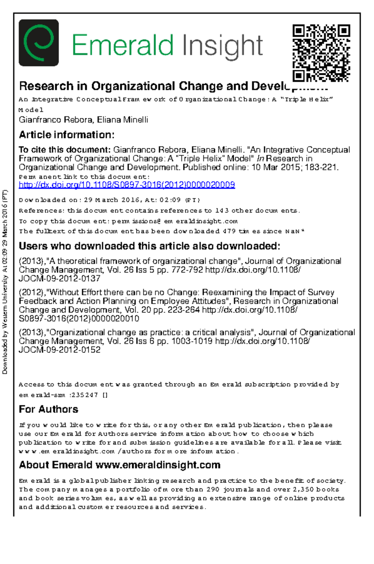 Triple helix model - Research in Organizational Change and Development ...