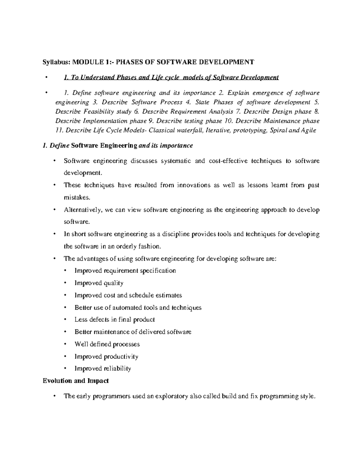 M1-PM&SE - Project management and software engineering note - Syllabus ...