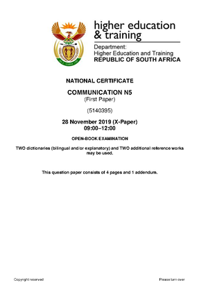 2020 June Task 7 - Exam paper - 50 LAERSKOOL VAN DYK PRIMARY English ...