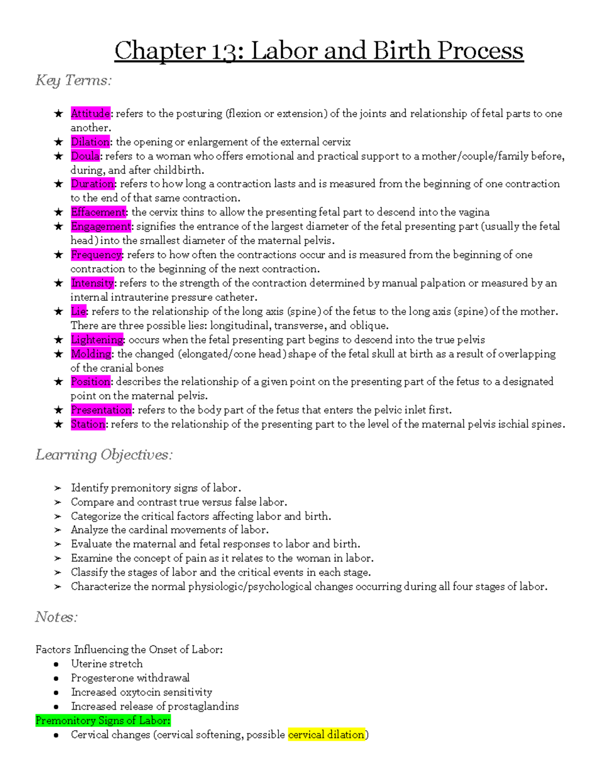 Chapter 13 Notes - Mrs. Rebecca Slack - NUR242 - ECPI University - Studocu