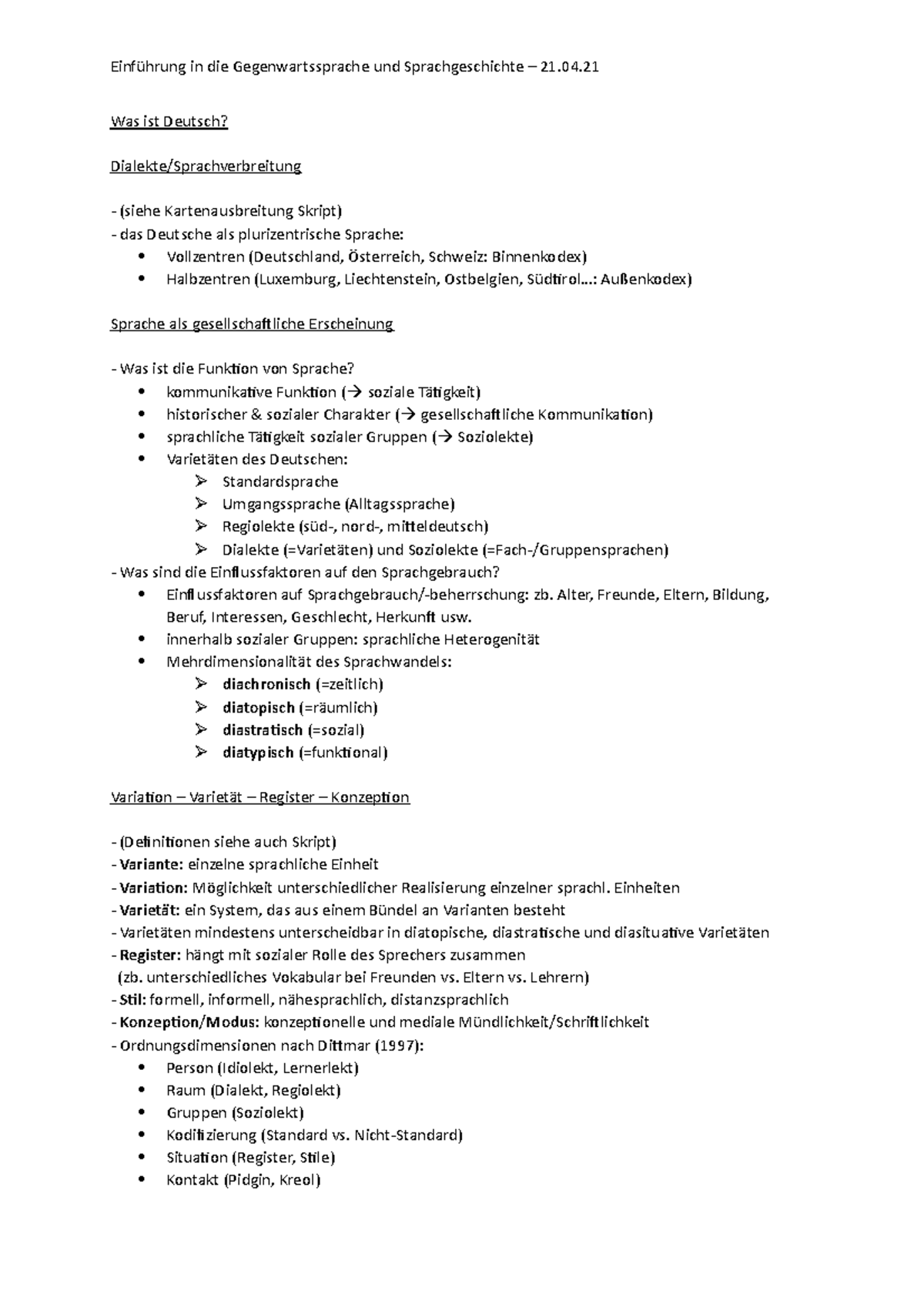 2. Was ist Deutsch EVGS - Mitschriften ergänzend zum Skript unter Dr ...