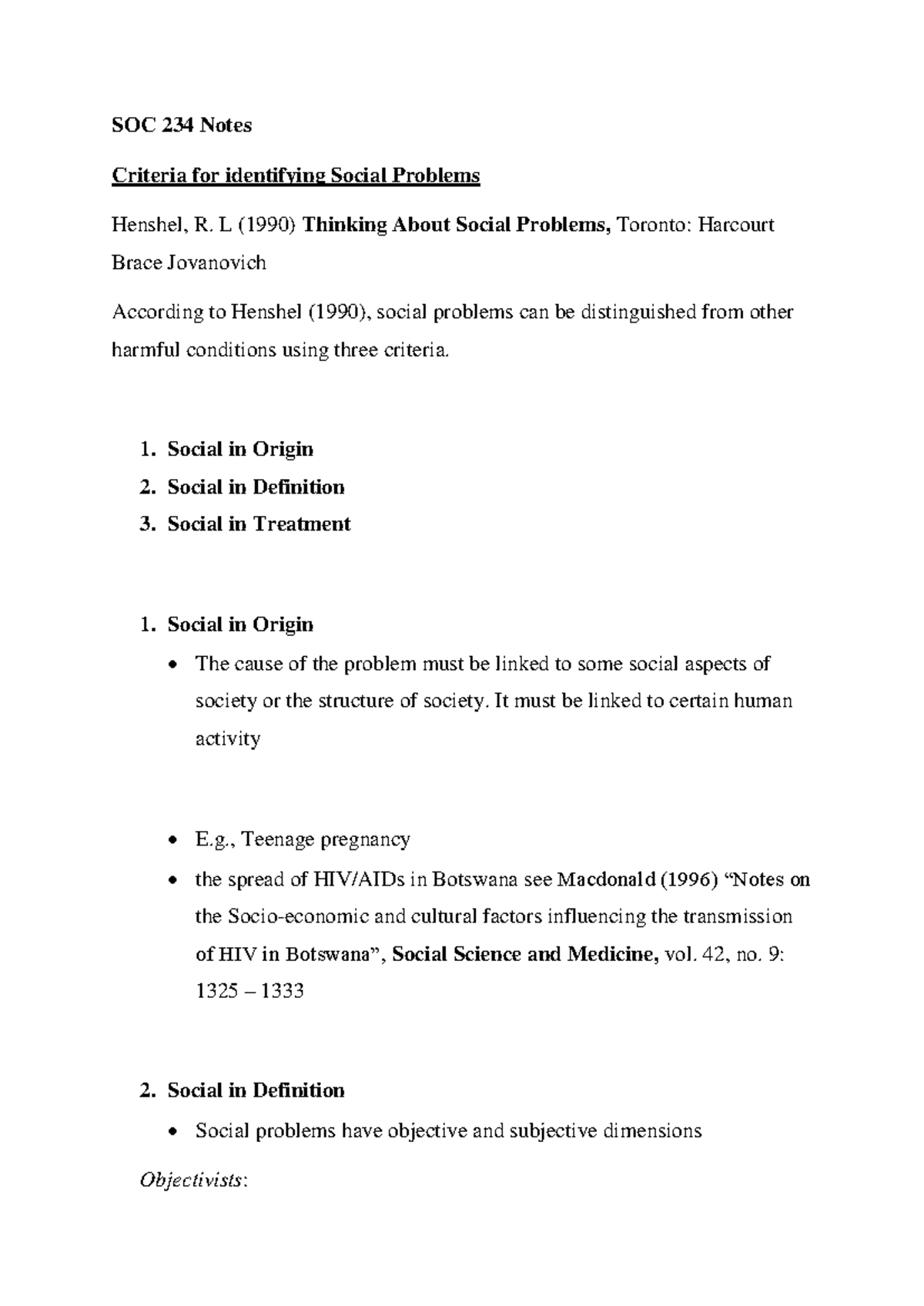 Criteria for identifying social problems - Social Problems in Southern ...