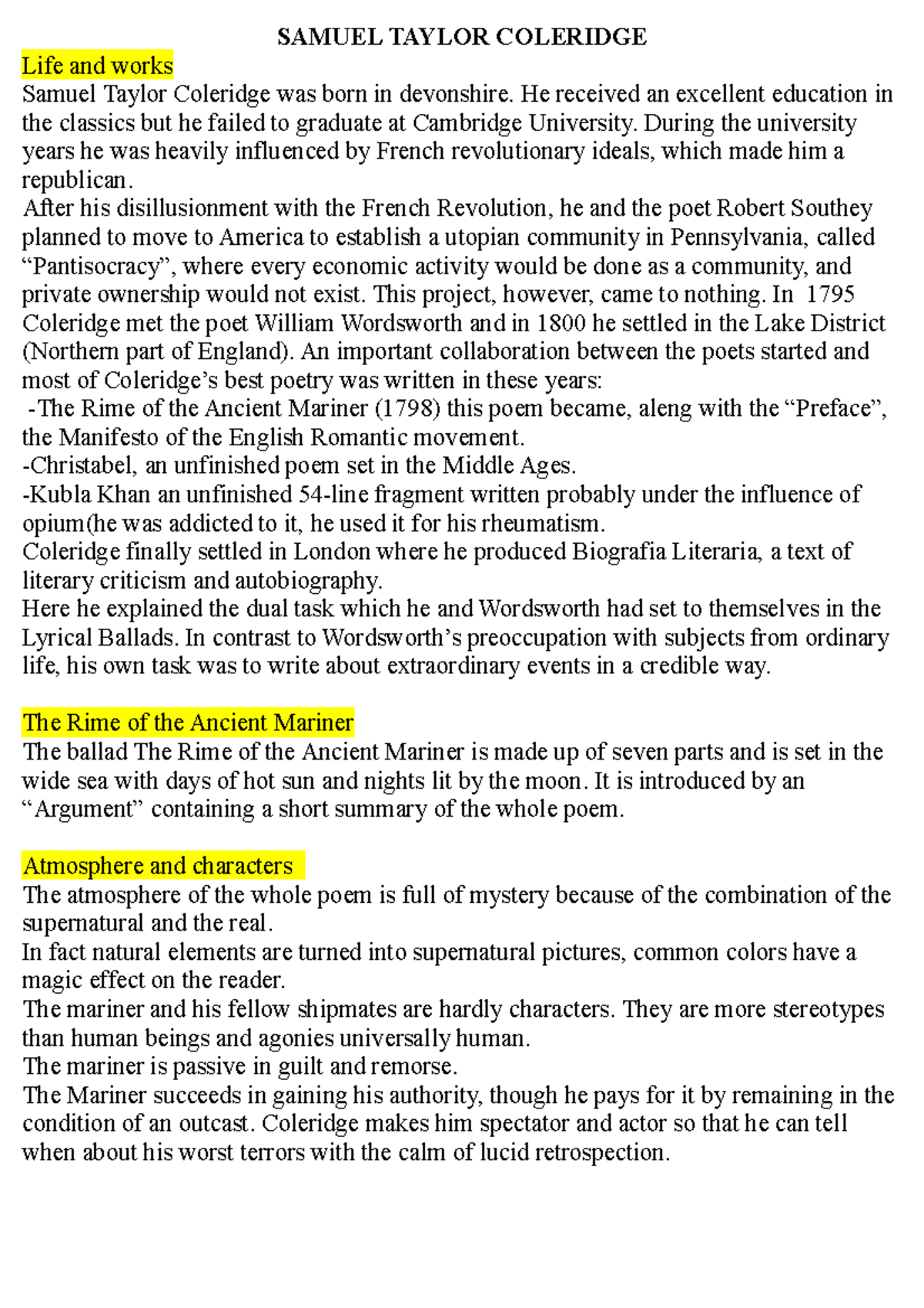Samuel Taylor Coleridge & Percy Bysshe Shelley & JOHN Keats - SAMUEL ...
