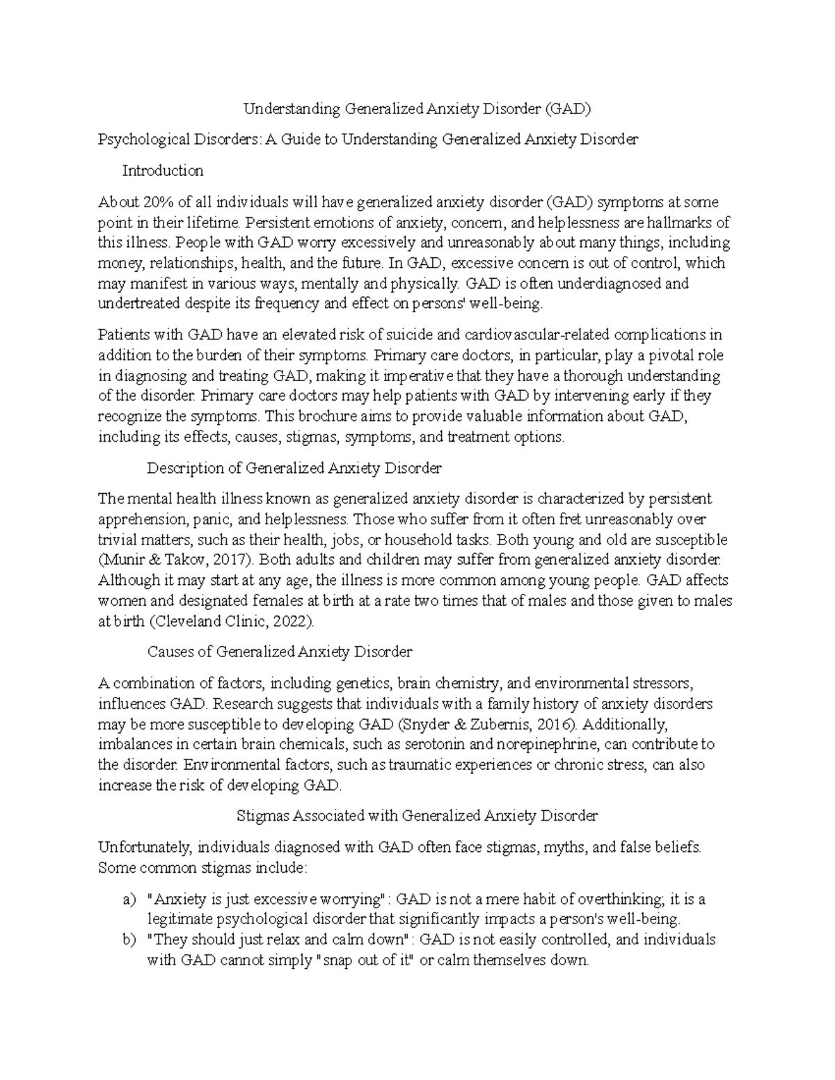 Understanding Generalized Anxiety Disorder - Persistent emotions of ...