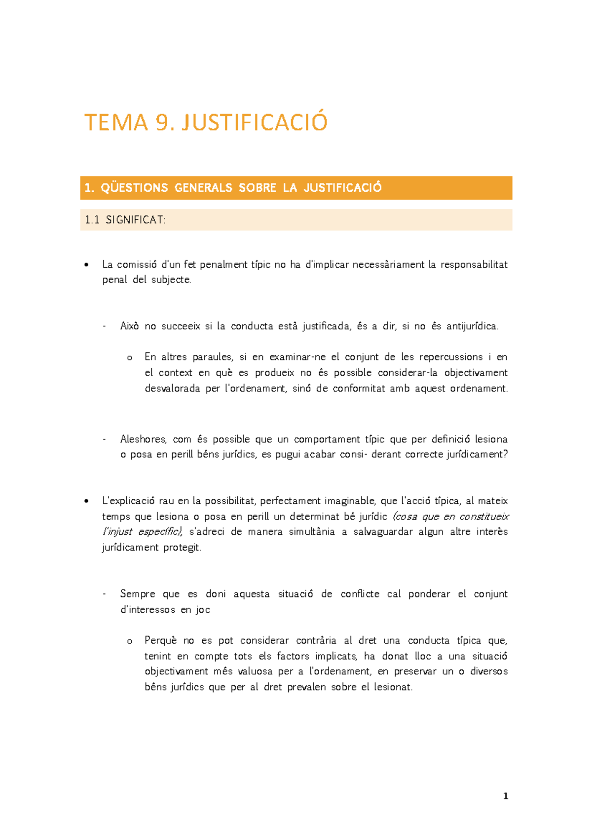 TEMA 9 - TEMA 9. JUSTIFICACIÓ 1. QÜESTIONS GENERALS SOBRE LA ...