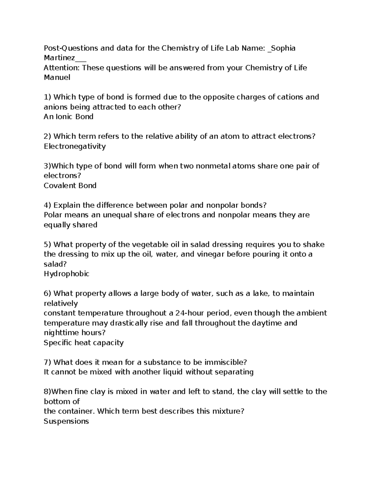 Chem of life - Copy2 - jghgdxghfglk - Post-Questions and data for the ...