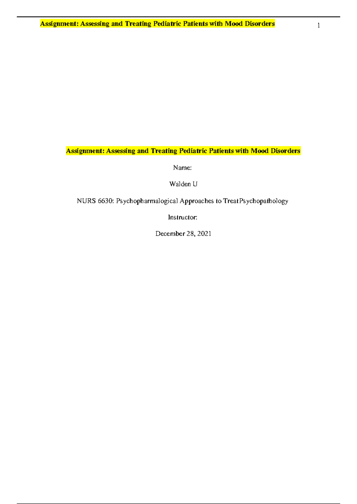 Assessing Anxiety Disorders - Assignment: Assessing and Treating Pediatric Patients with Mood ...