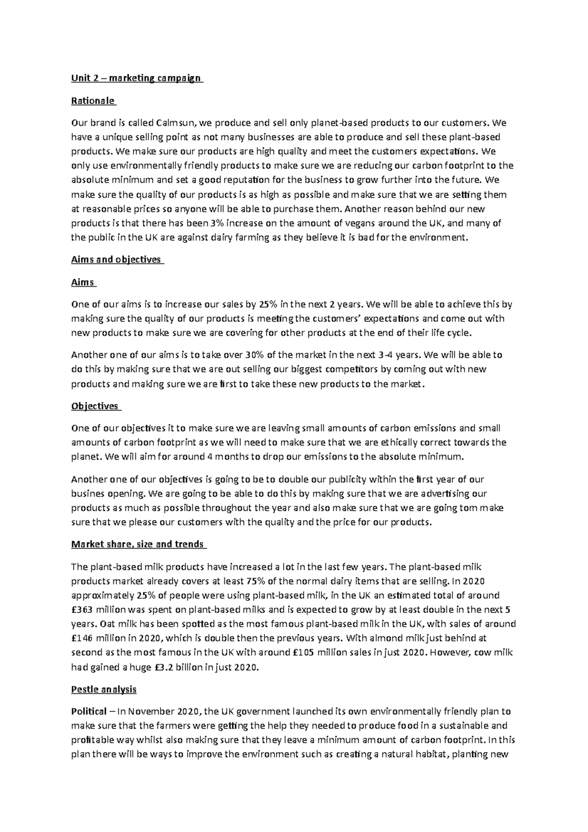 MOCK 2 - UNIT 2 copy - Unit 2 - Developing a Marketing campaign example mock - Unit 2 ...