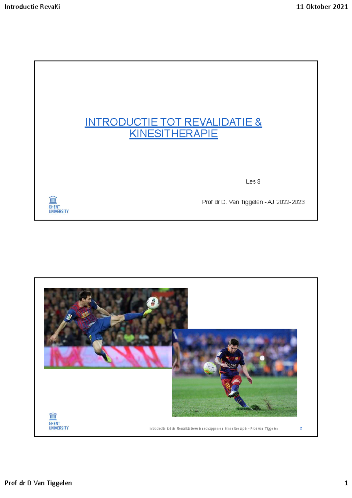 Introductie Reva Ki - Les 3 - 2022-2023 - INTRODUCTIE TOT REVALIDATIE ...