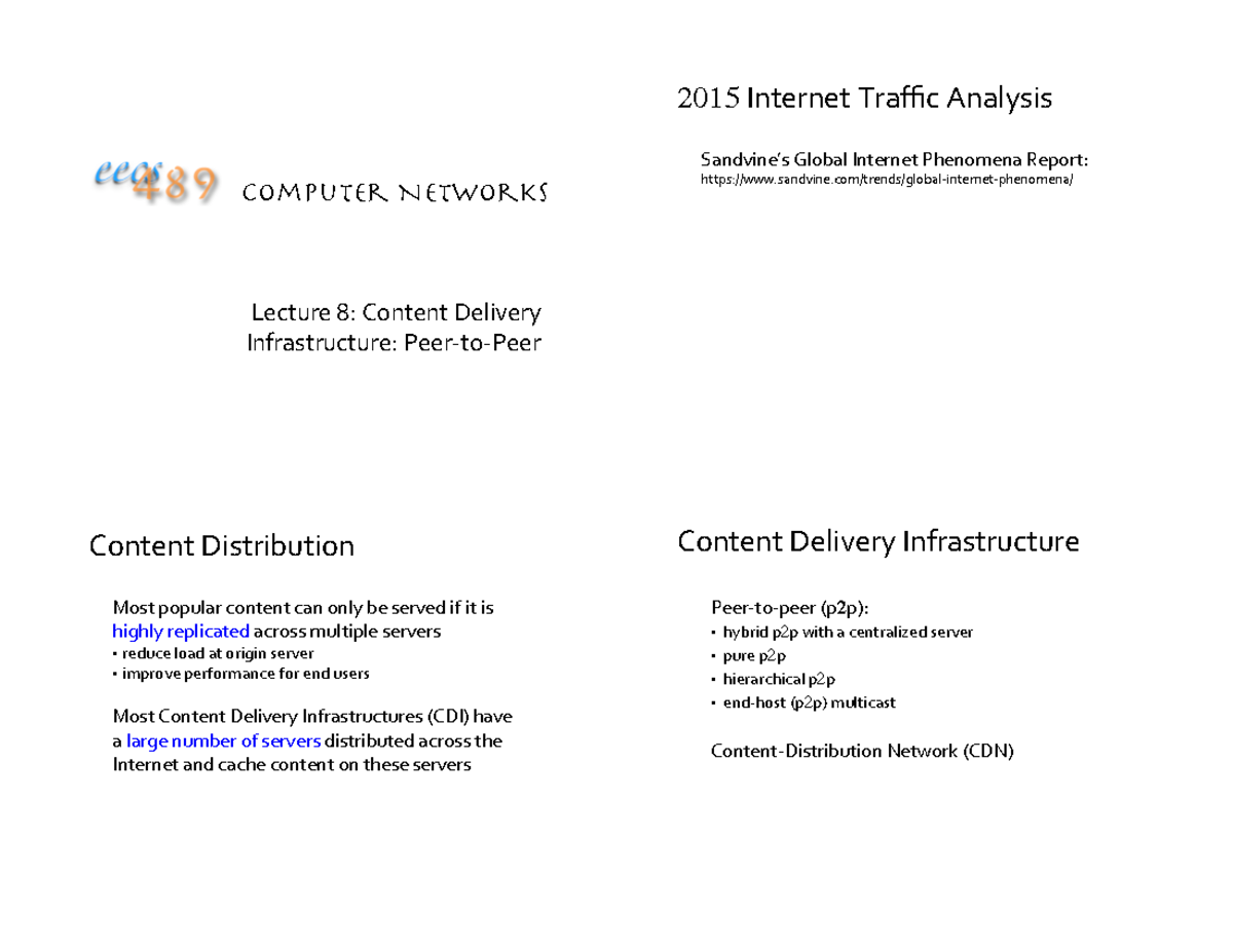 Lecture notes, lecture 8 Computer Networks - 2015 Internet Analysis ...