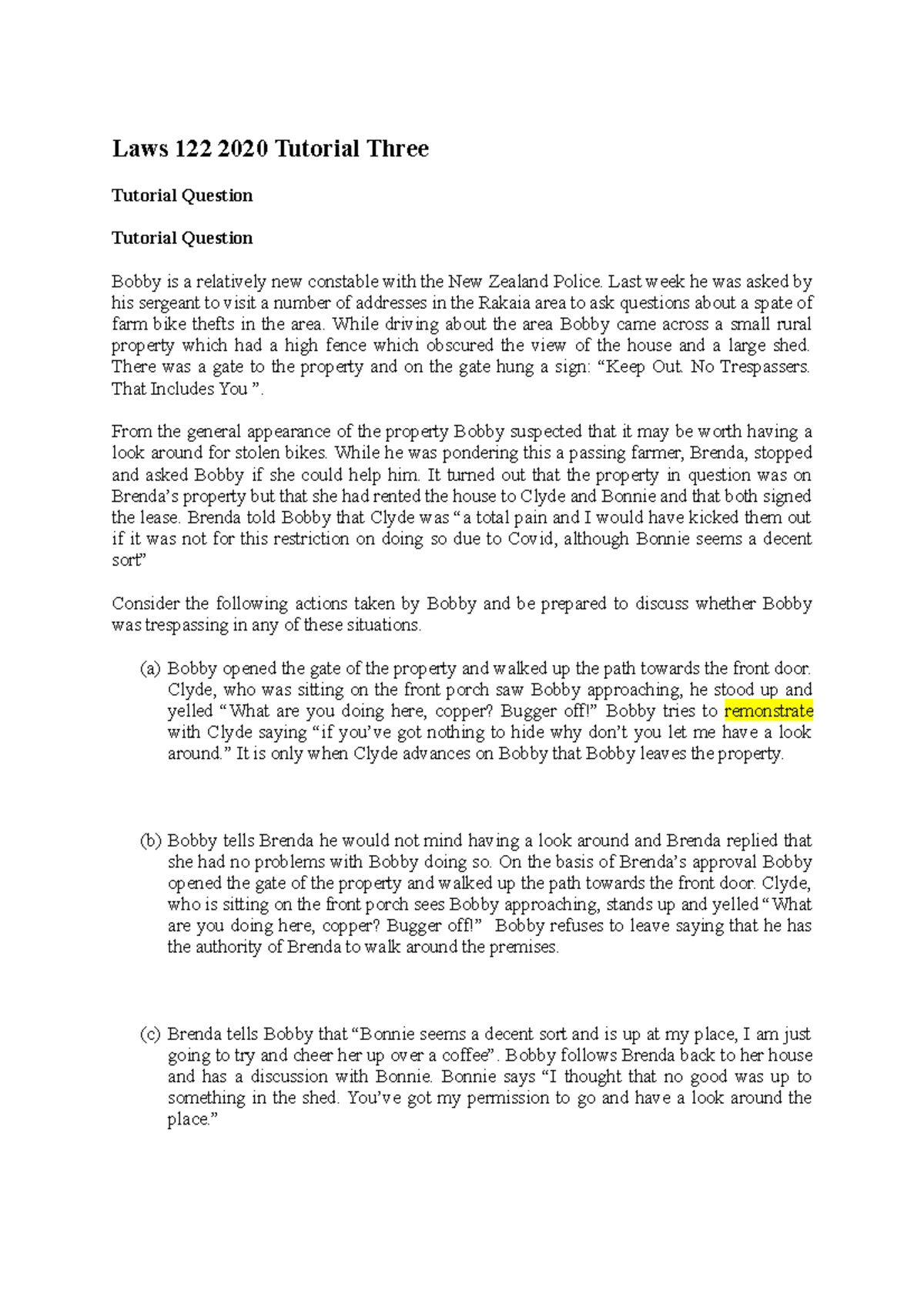 CLEO format from tut 3 - So that meant there was derogation from the grant. Because there was ...