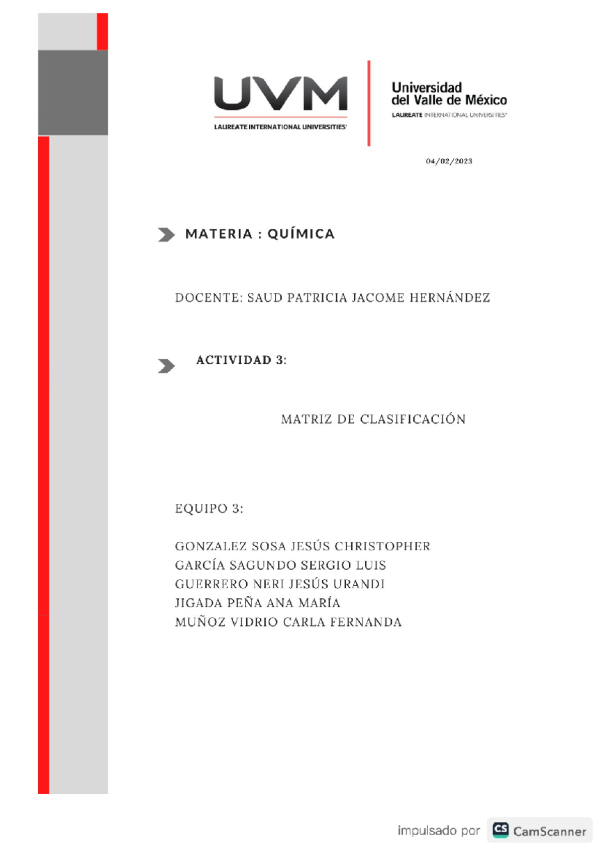 A3 EQ3 - 10/10 - Química - Studocu